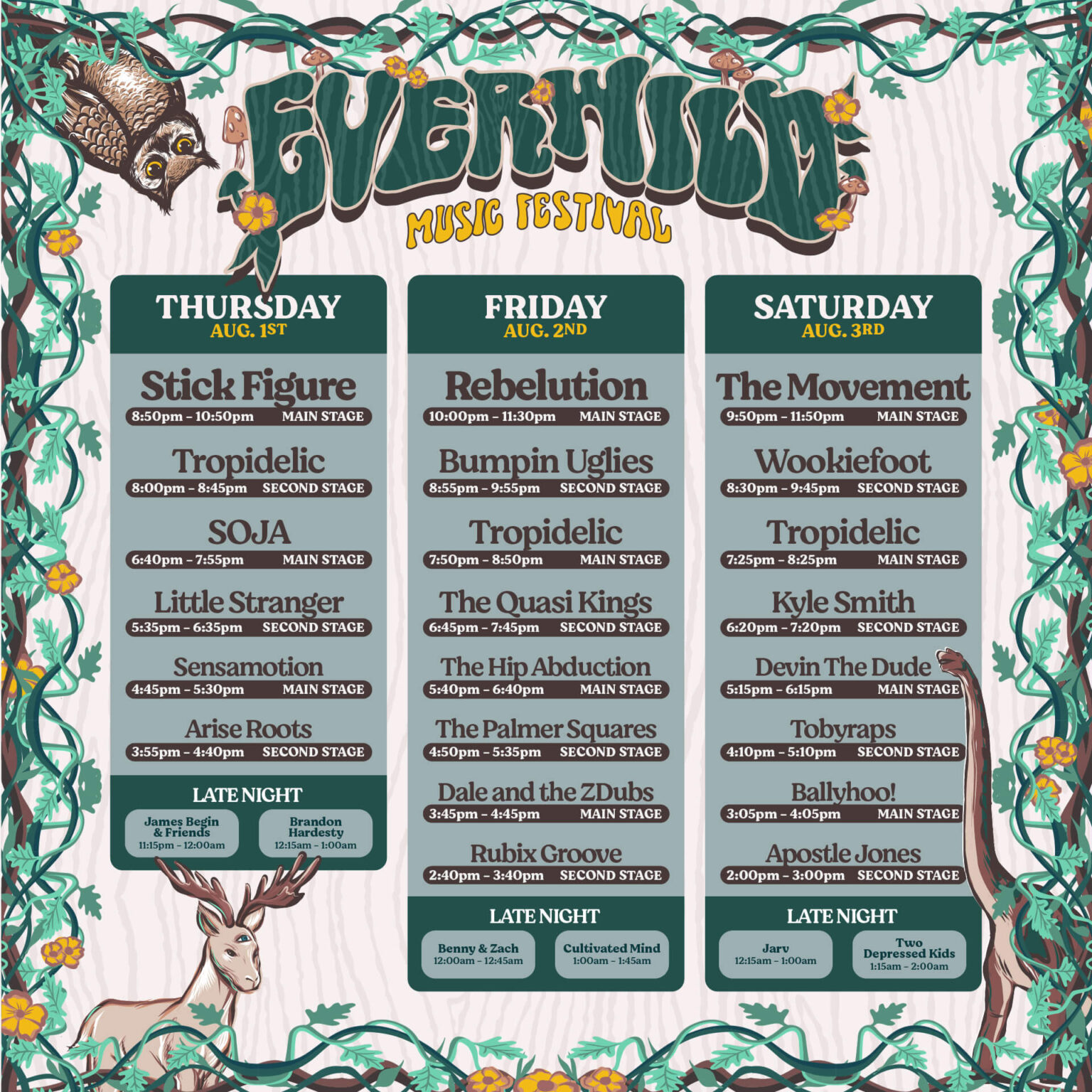 Music Schedule Released For Everwild 2024! - Everwild Music Festival